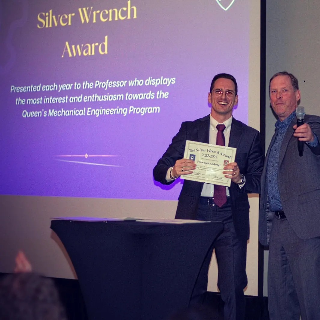 I was awarded the 2023 Silver Wrench Award by the MME Department. | Dr. Ambrogi